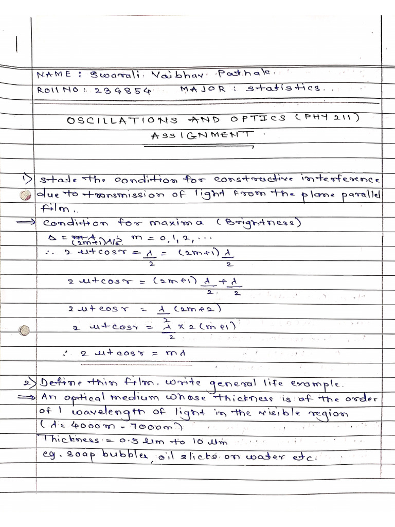 Phy Assignment | PDF