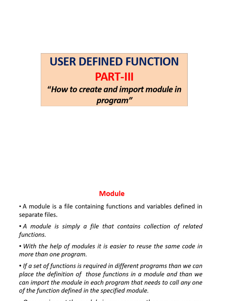 Create and Import Python Modules | PDF