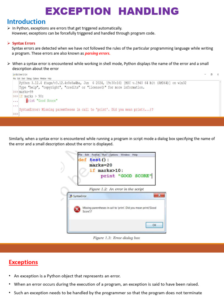 Exception_Handling (1) | PDF | Computer Program | Programming Exception_Handling (1) | PDF | Computer Program | Programming