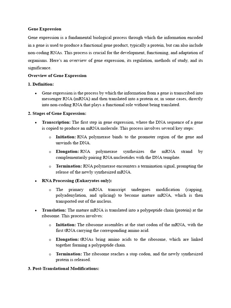 6-Gene Expression-25-07-2024 | PDF | Messenger Rna | Gene Expression