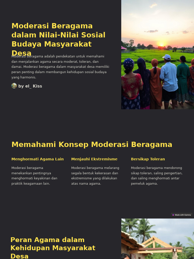 Moderasi Beragama Dalam Nilai Nilai Sosial Budaya Masyarakat Desa | PDF
