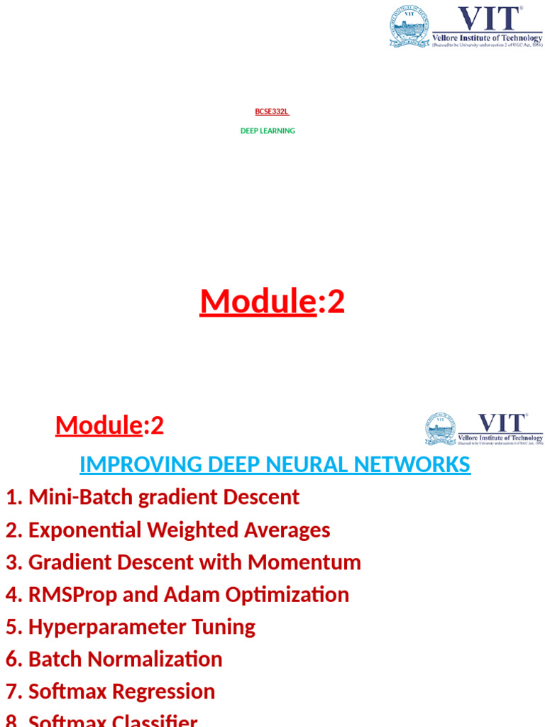 Deep Learning (MODULE-2) | PDF | Mathematical Optimization | Algorithms