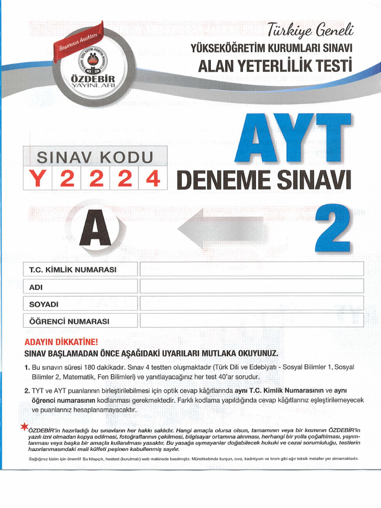 ÖZDBR AYT 2 30.11.24 | PDF