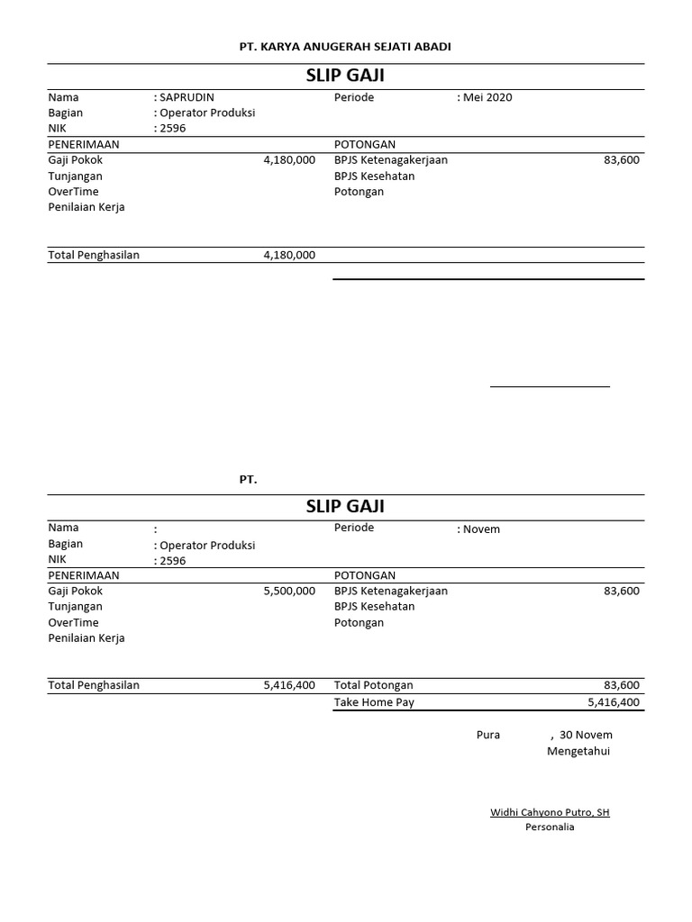 474367240-Contoh-SLIP-GAJI | PDF