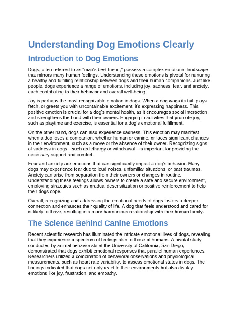 Understanding Dog Emotions Clearly | PDF | Dogs | Emotions
