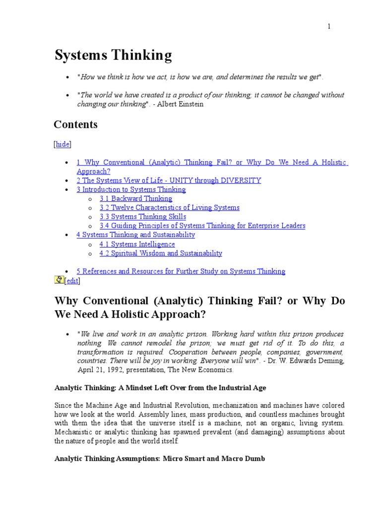 Systems Thinking | PDF | System | Systems Theory