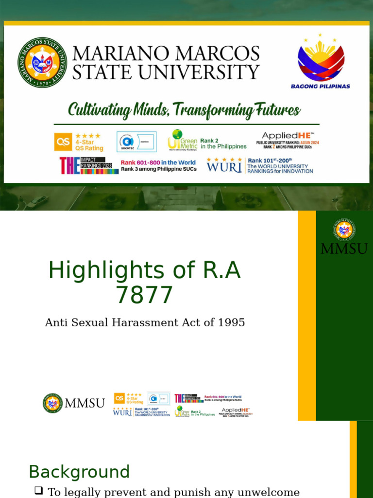 RA-7877 (2) | PDF | Sexual Harassment | Violence