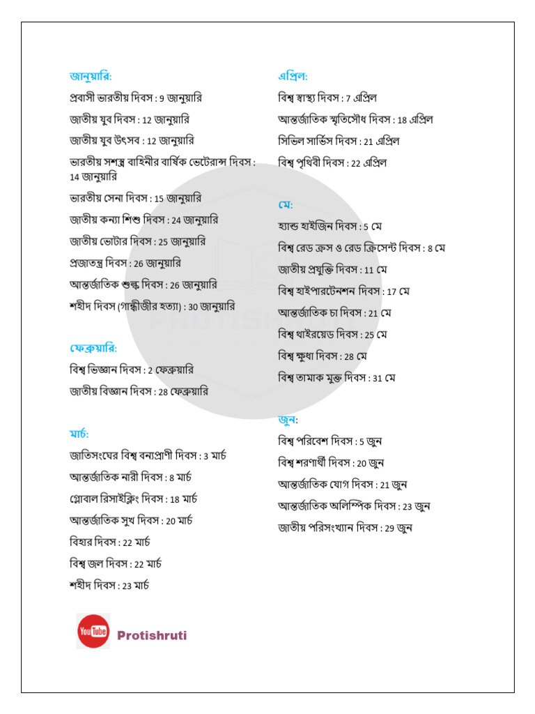 Important Days | PDF