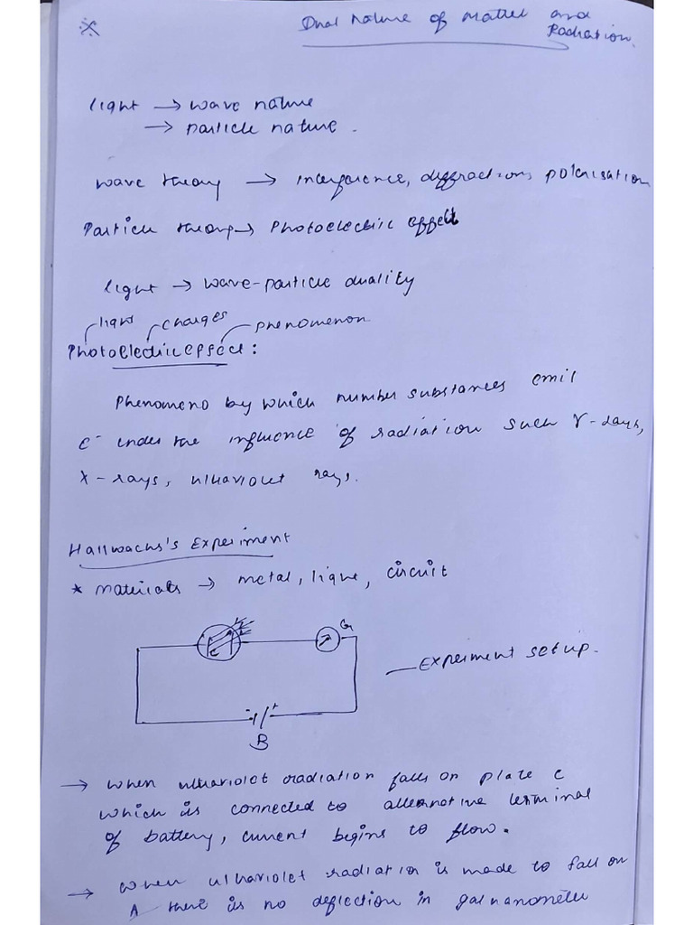 Dual Nature and Matter Notes | PDF