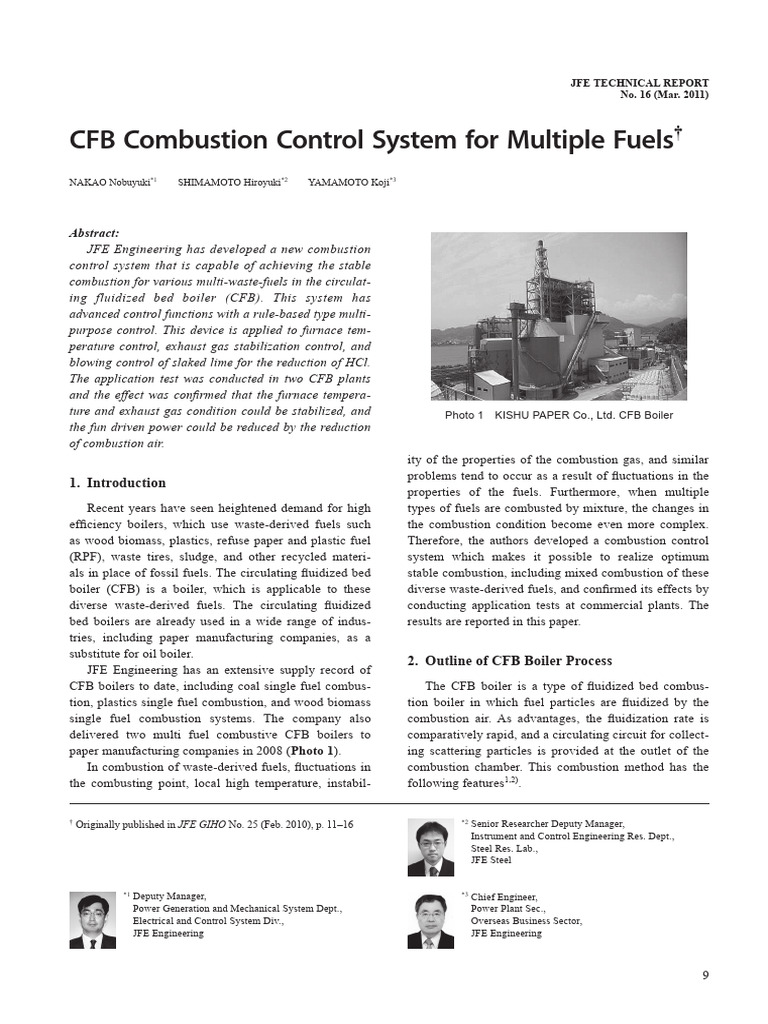CFB Boiler Fulel | PDF | Combustion | Boiler