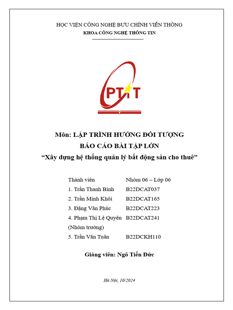 Báo Cáo BTL LTHDT - Nhóm 06 - L P 06 | PDF
