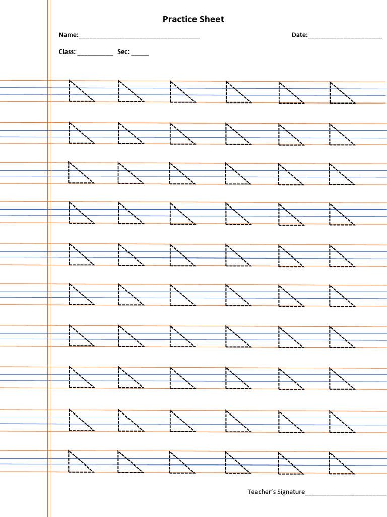 LKG KG1 Pre Writing Strokes WorkSheet PDF Standing Sleeping Slanting ...