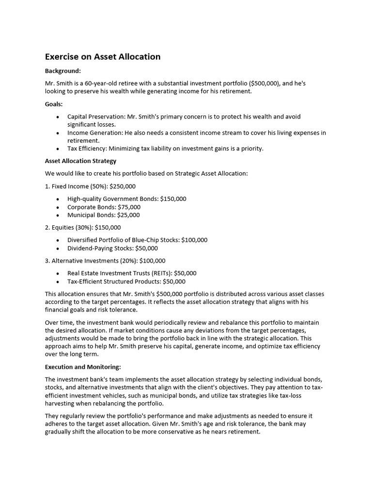 Case Study On Asset Allocation | PDF | Asset Allocation | Investing