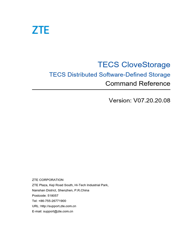 7-TECS CloveStorage (V07.20.20.08) Command Reference | PDF | Parameter (Computer Programming ...