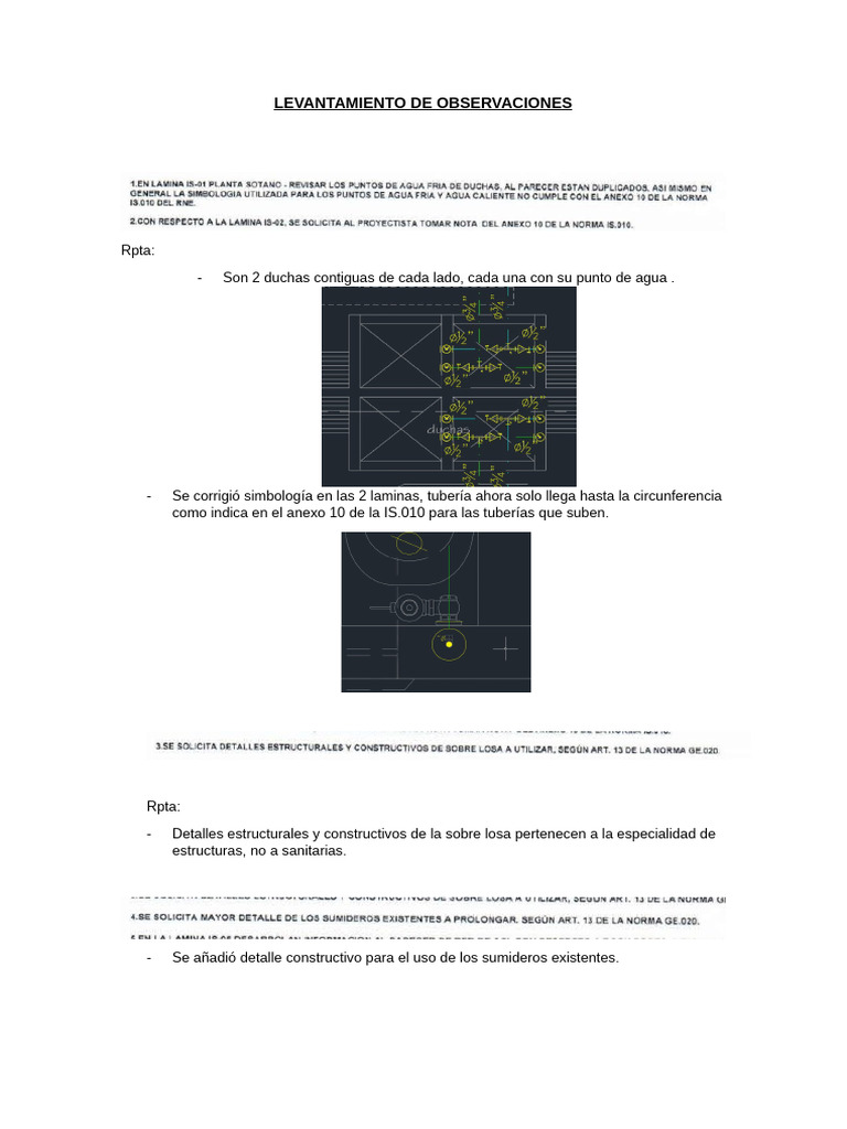 LEVANTAMIENTO DE OBSERVACIONES (1) | PDF