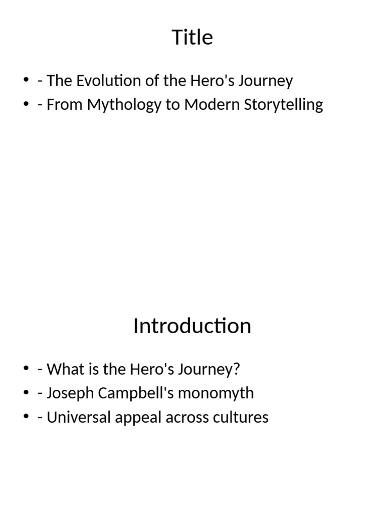 The Evolution of The Hero's Journey | PDF