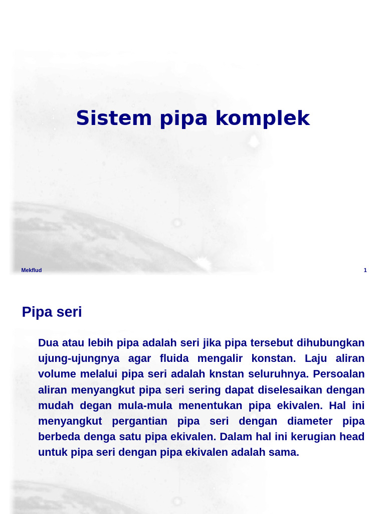 Sistem Pipa: Analisis dan Perhitungan | PDF