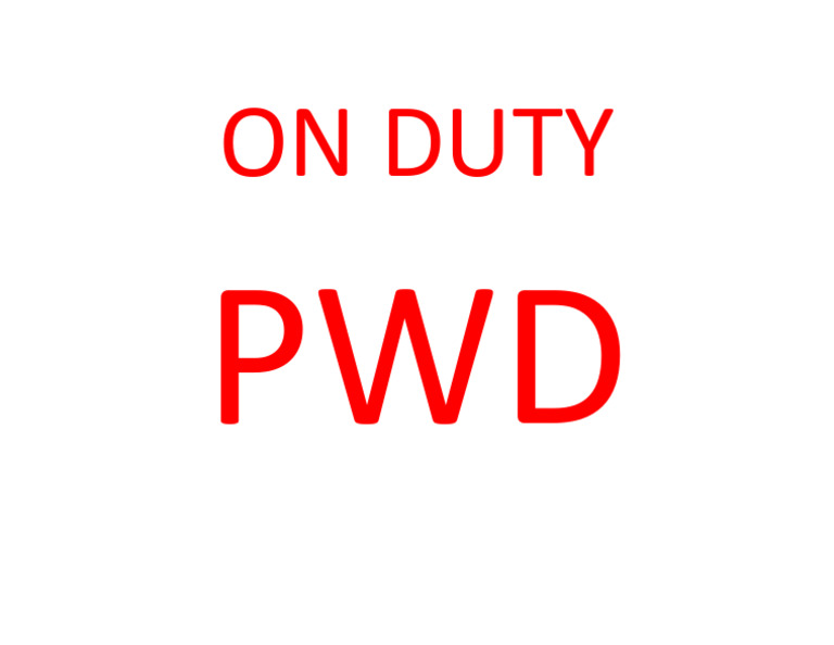 On Duty PWD | PDF