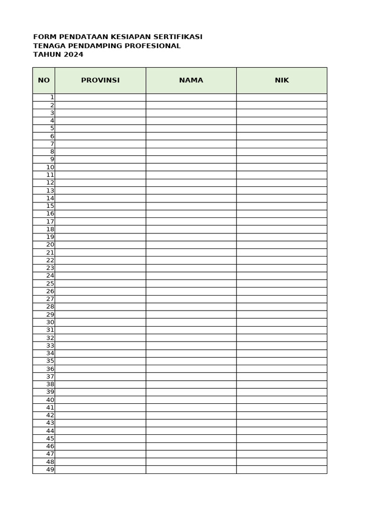 Form Kesiapan Sertifikasi TPP 2024 | PDF