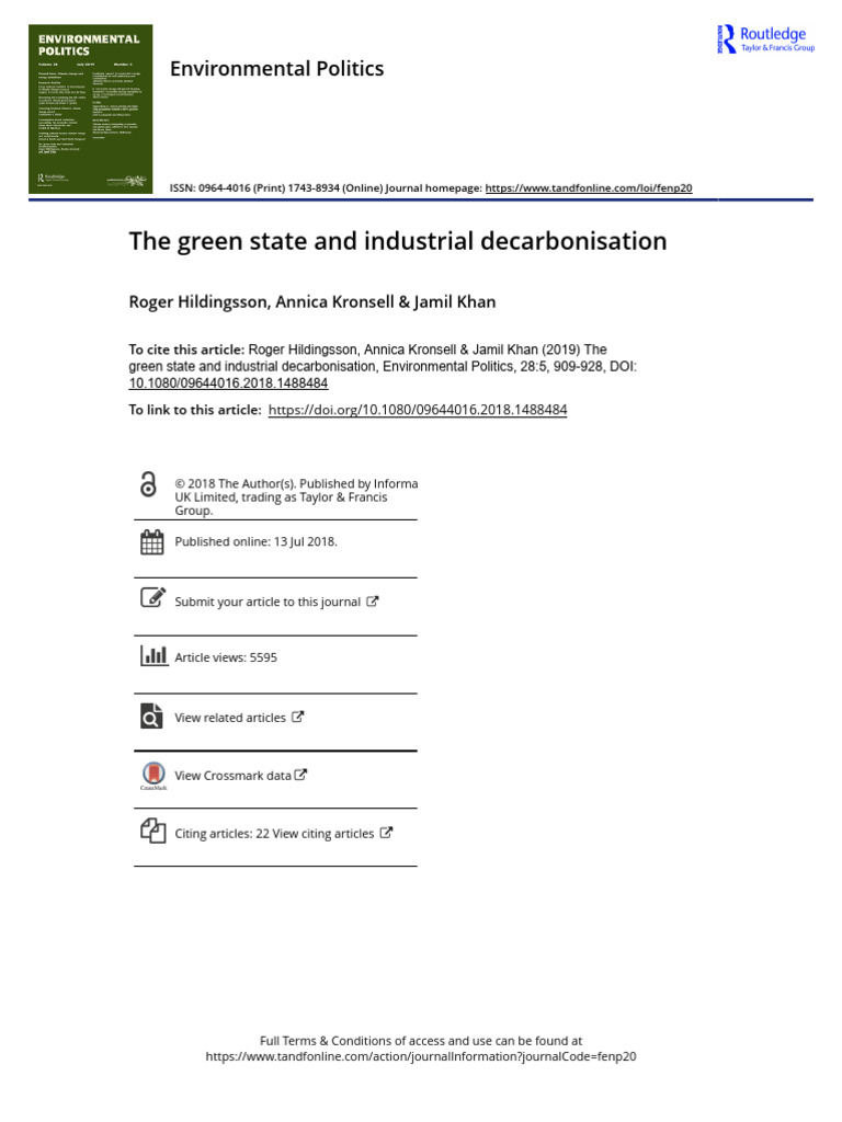 The Green State and Industrial Decarbonisation | PDF | Climate Change ...