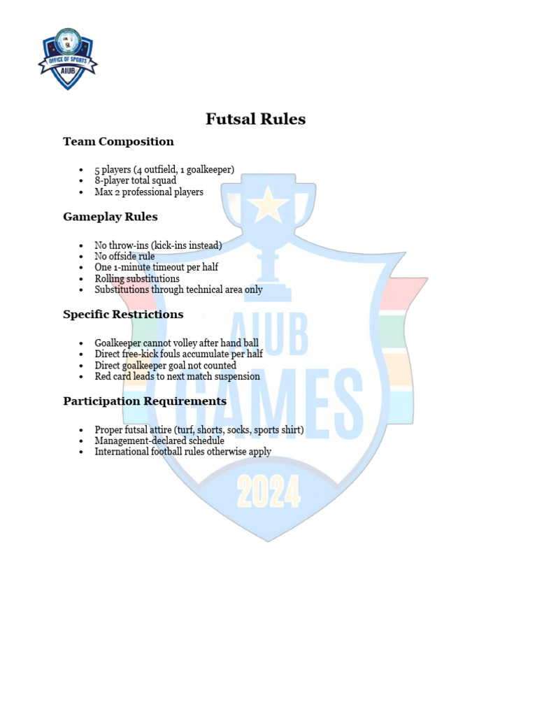 Futsal Rules | PDF