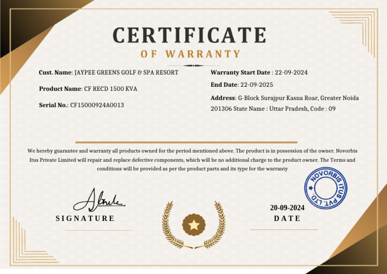 Certificate Format | PDF