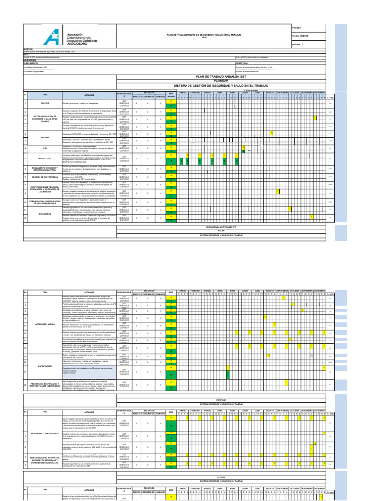 Plan Anual de Seguridad y Salud 2024 | PDF