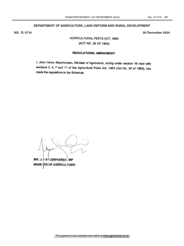 Agriculture & Land Reform Gazette | PDF