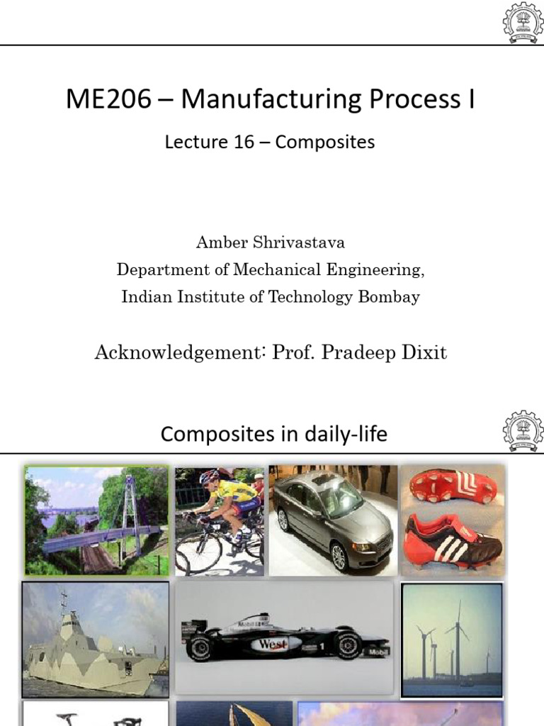 Lecture 16-Composites | PDF | Composite Material | Fibre Reinforced Plastic