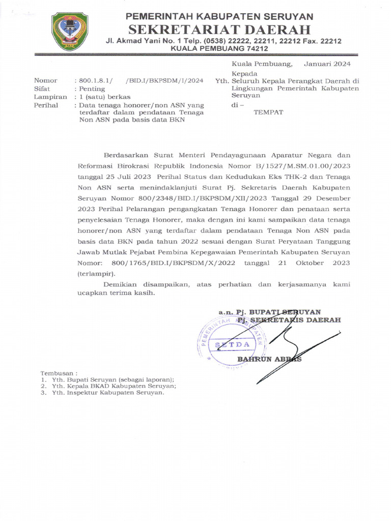 Data Non Asn Yang Terdata | PDF