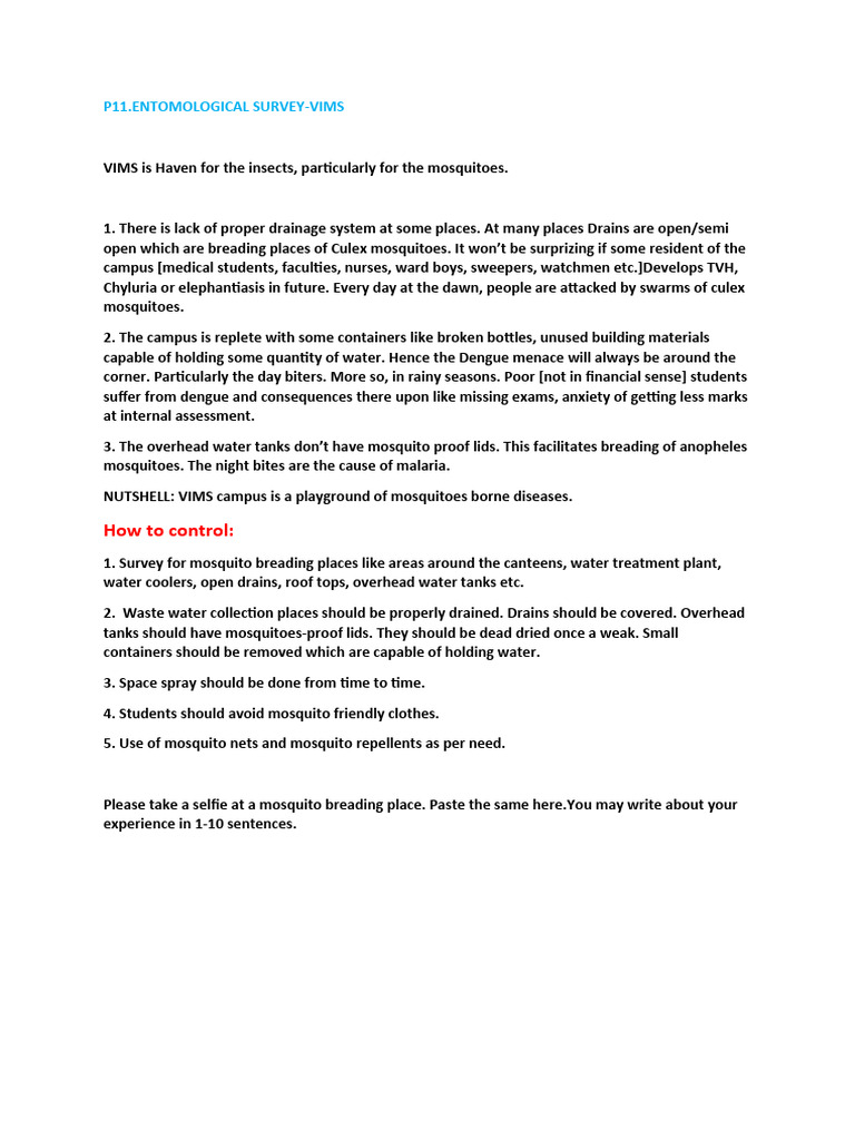 P11.entomological Survey Vims | PDF