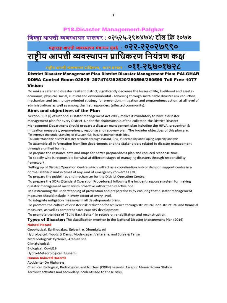 P18.Disaster Management Palghar | PDF | Emergency Management | Disaster Risk Reduction