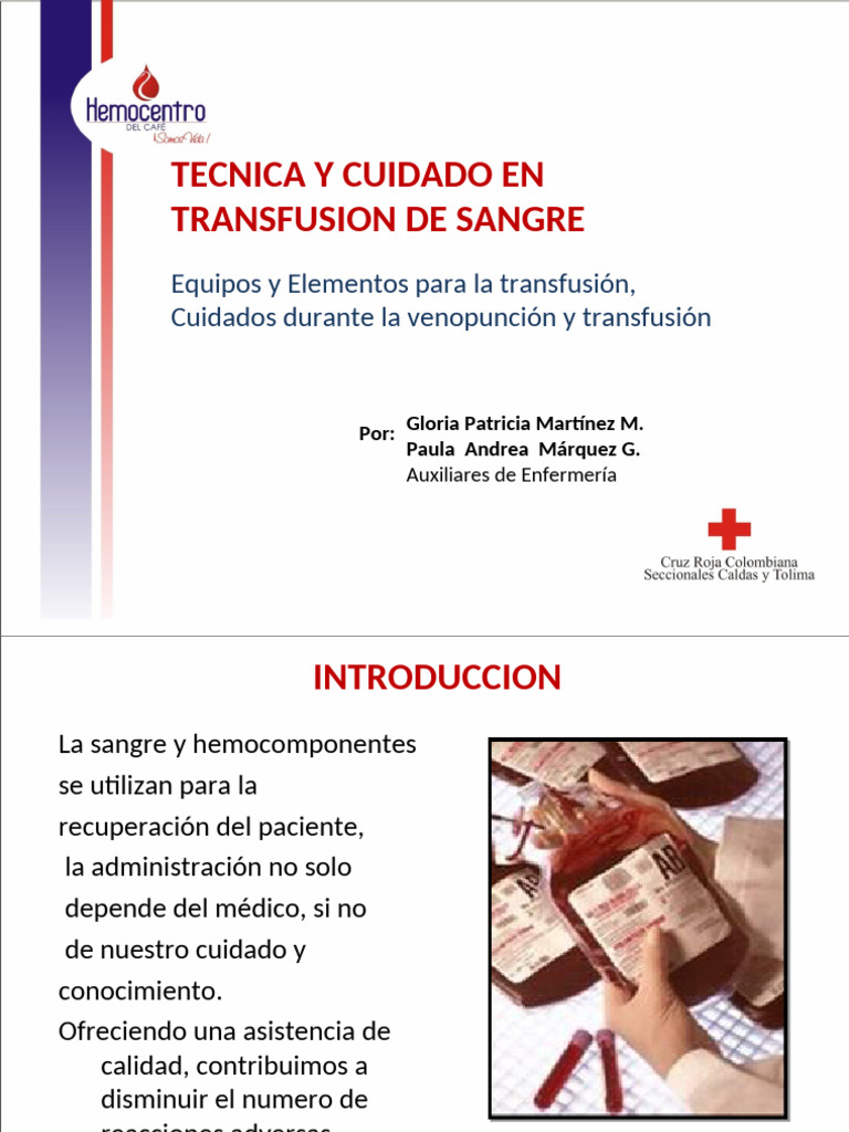 Equipos y Elementos Para Transfusion | PDF | Transfusión de sangre | Sangre