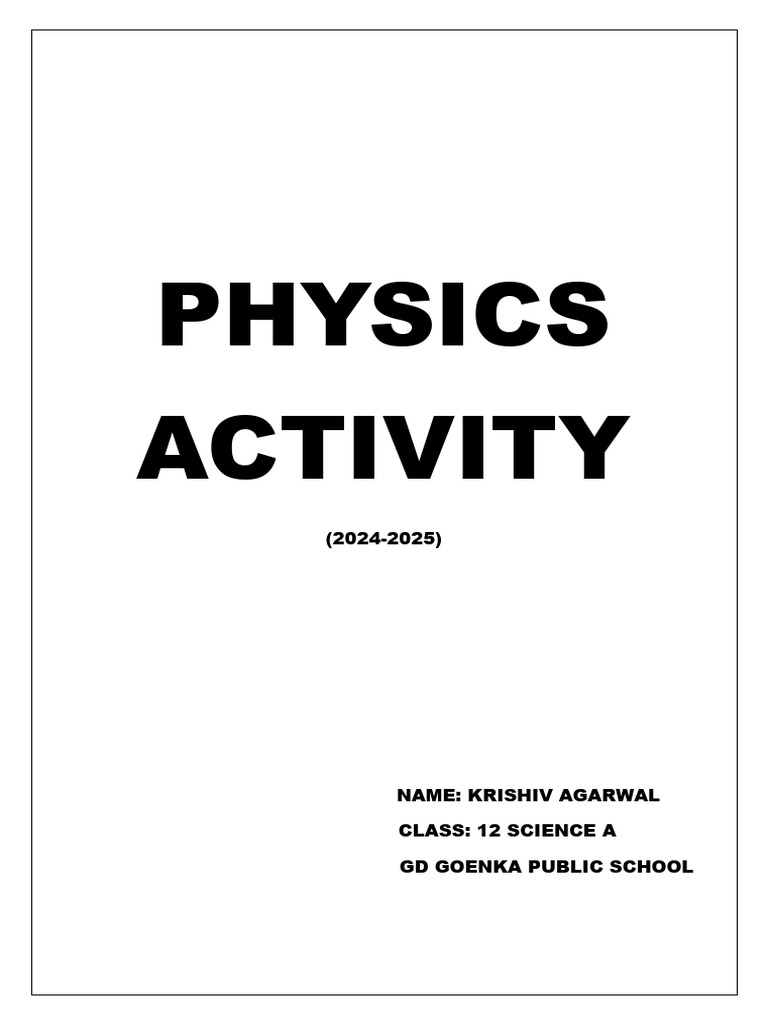 Physics Activity | PDF