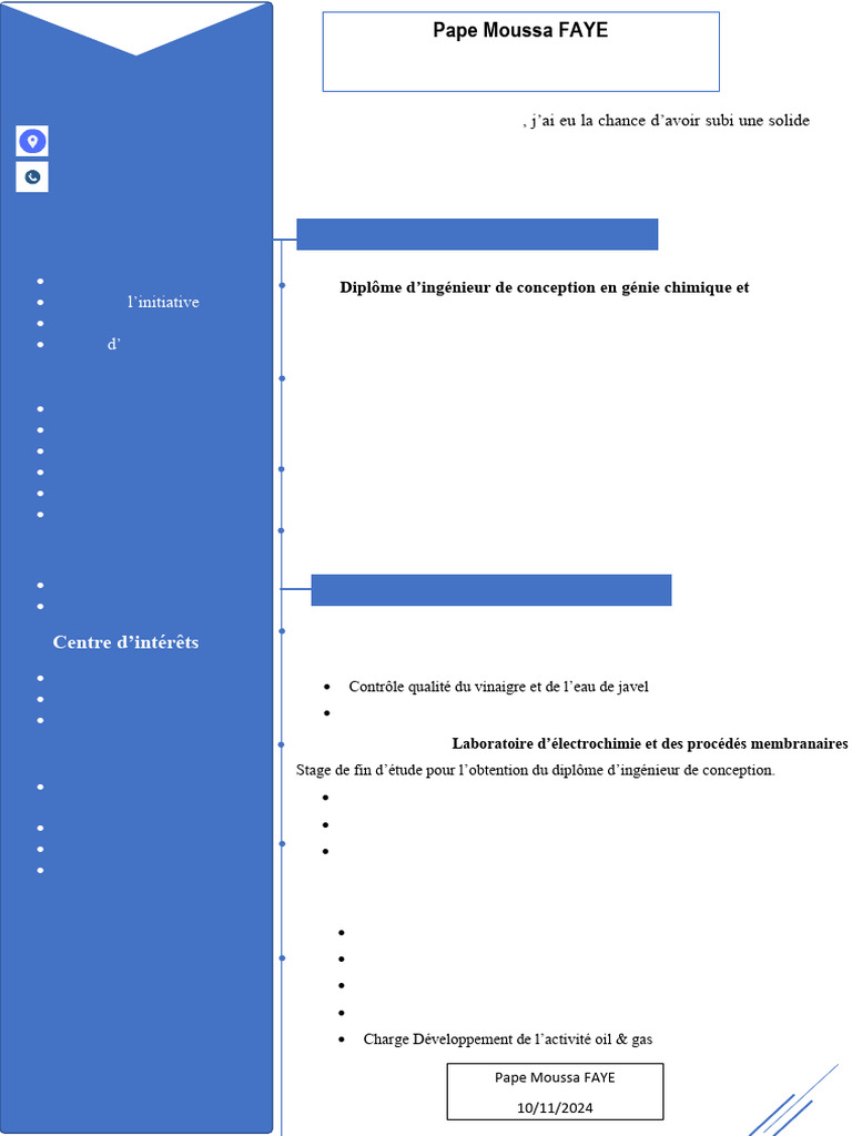 Ingénieur en Génie Chimique Diplômé | PDF | Chimie | Ingénieur