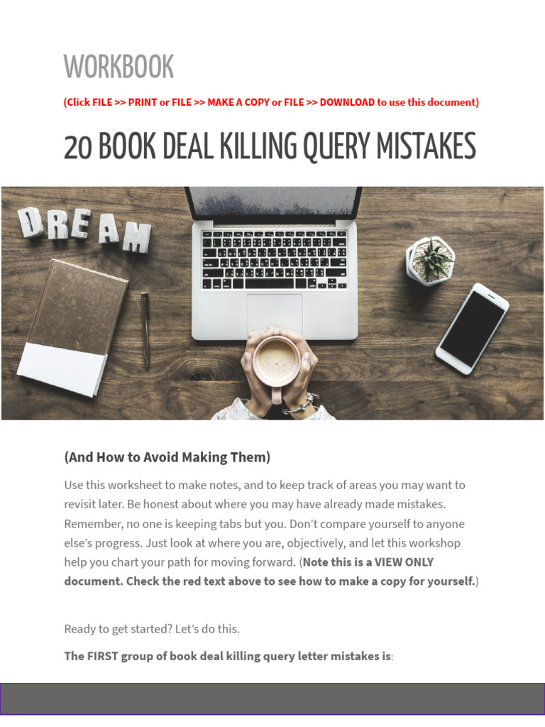 20 Query Letter Mistakes to Avoid | PDF
