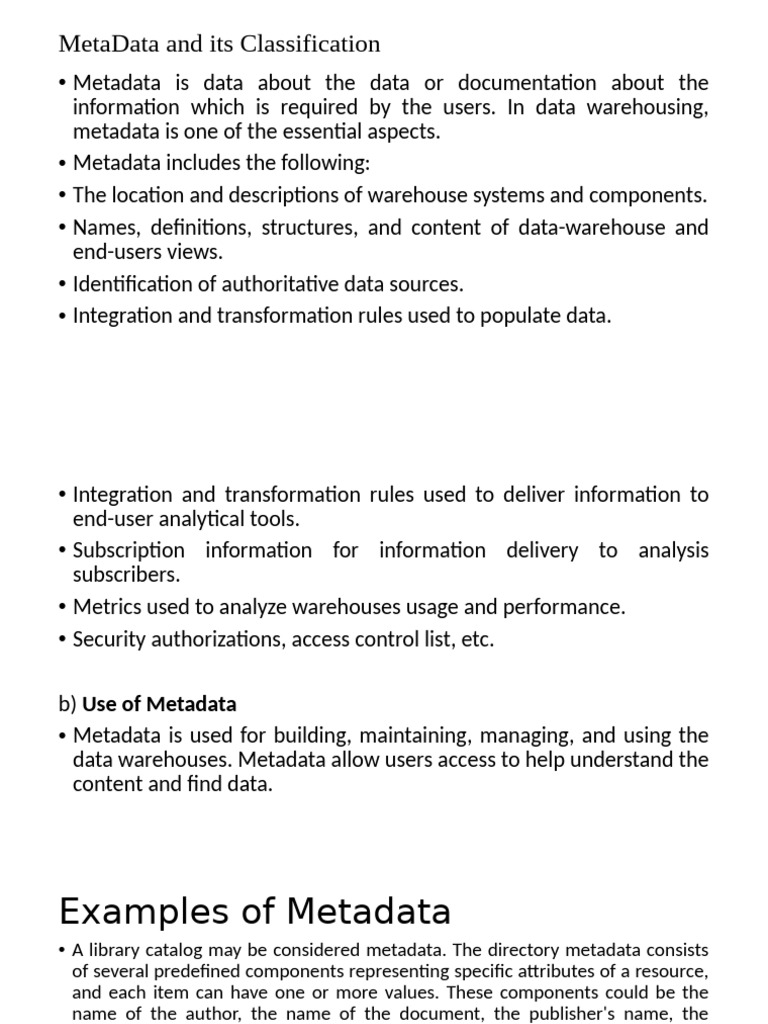 MetaData and Its Classification f6qQfIZTfw | PDF | Metadata | Security