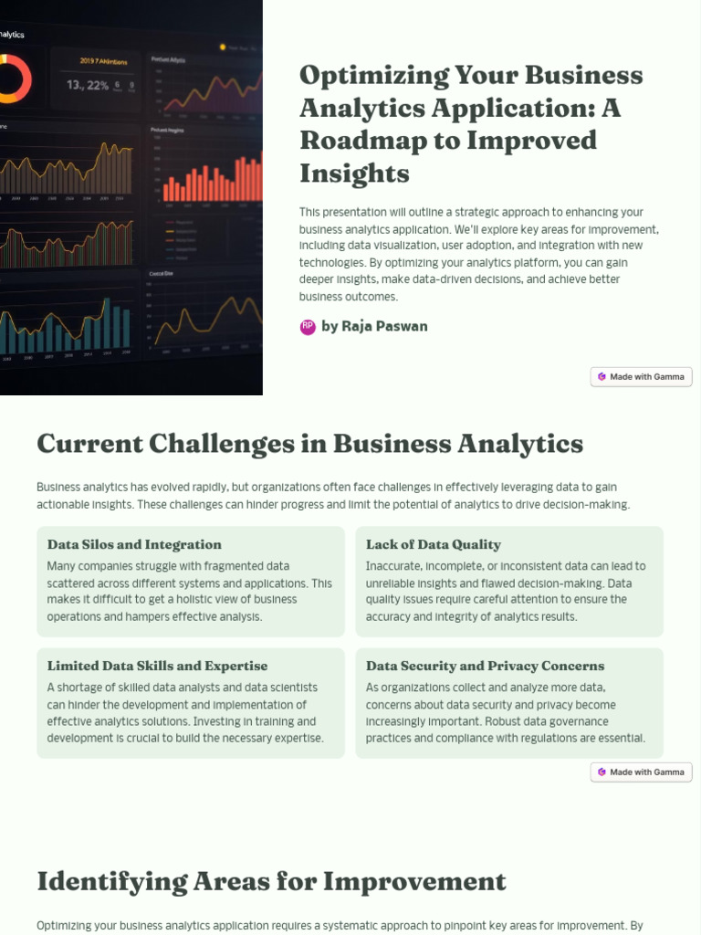Optimizing Your Business Analytics Application A Roadmap To Improved ...