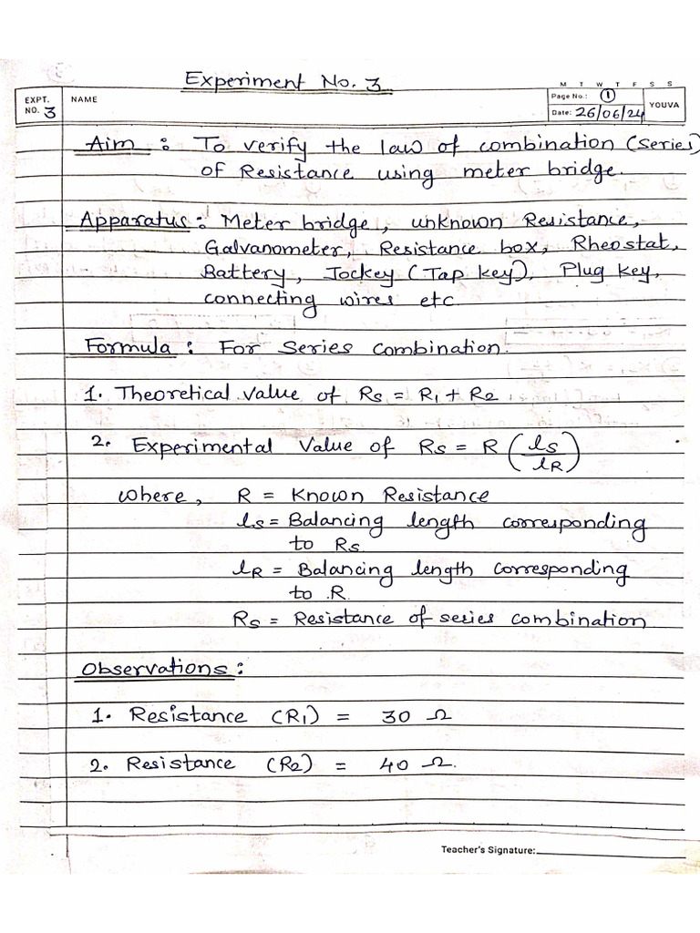 12th Physics Experiment No.3 | PDF