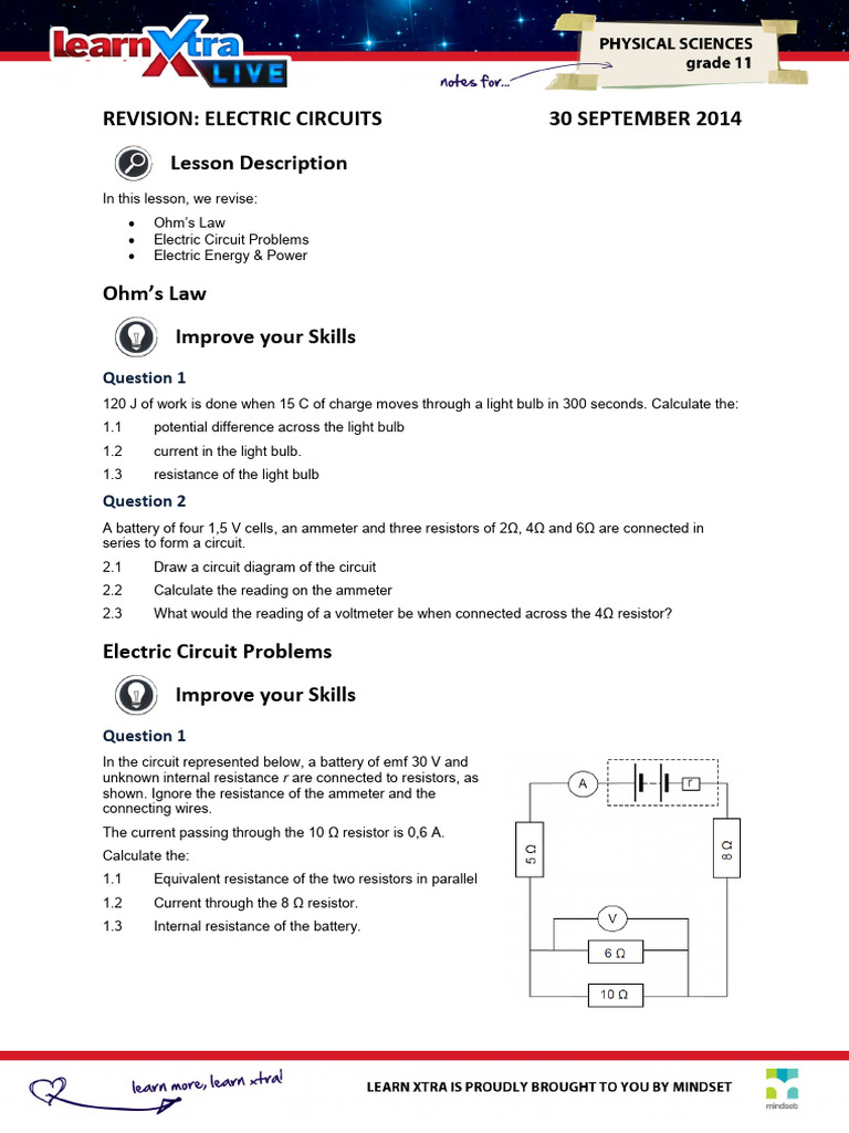 Electric Circuits Revision Guide | PDF | Series And Parallel Circuits | Resistor