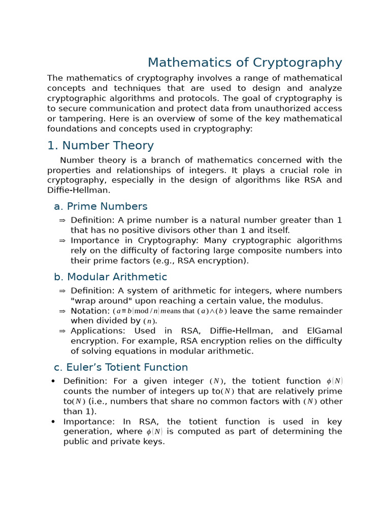1 - 5 Mathematics of Cryptography | PDF | Time Complexity | Cryptography