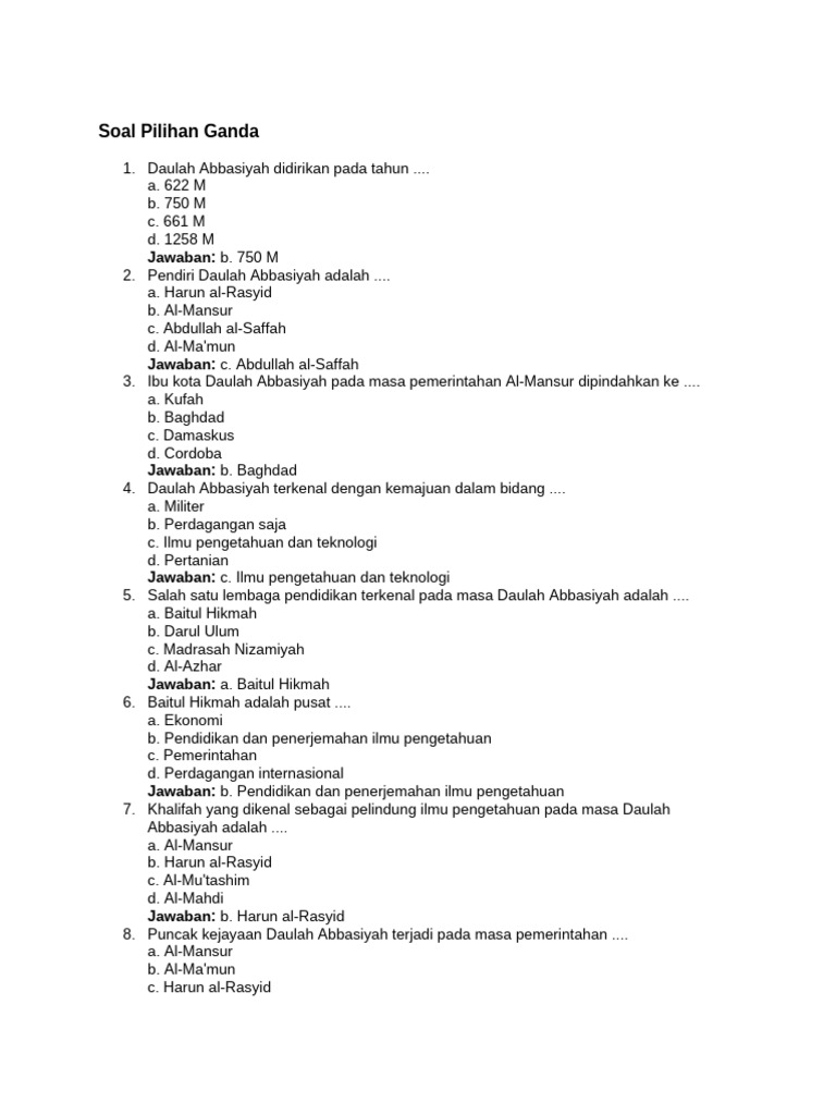 Contoh Soal Ski Kelas Xi | PDF