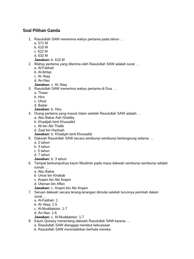 Contoh Soal Ski Kelas X | PDF