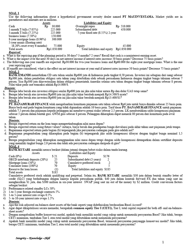 Soal Uas Manrisk | PDF