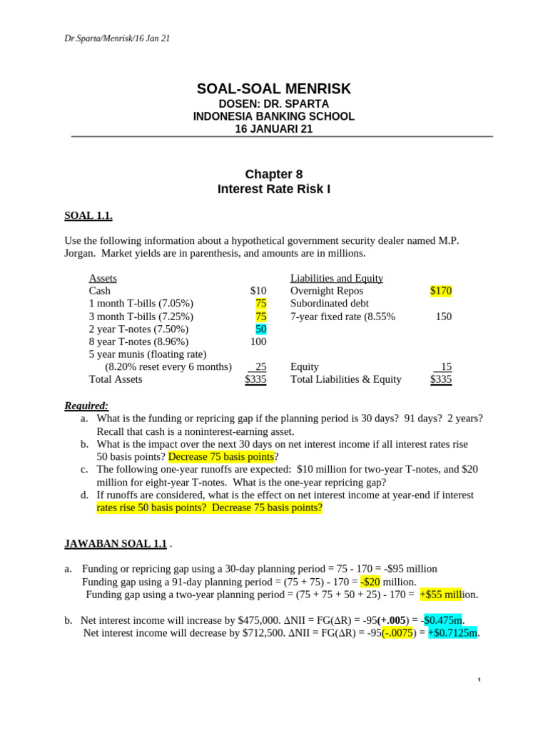 Kuliah 14-Bahassoal-Soal Setelah UTS | PDF | Derivative (Finance ...