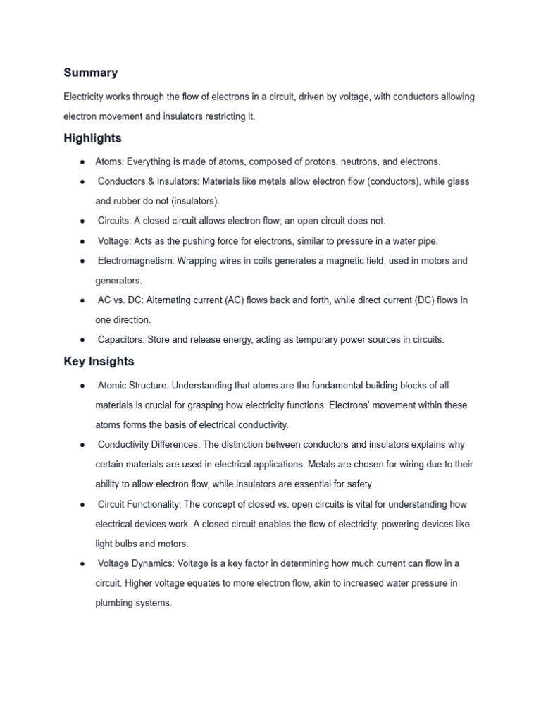 Understanding Electricity Basics | PDF | Electricity | Direct Current