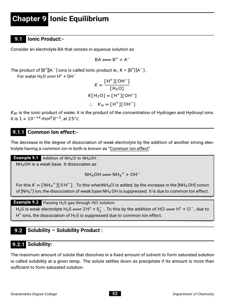 Chapter-9-10 | PDF | Solubility | Dissociation (Chemistry)