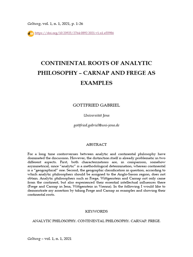 Gottfried Gabriel - Carnap | PDF | Gottlob Frege | Truth