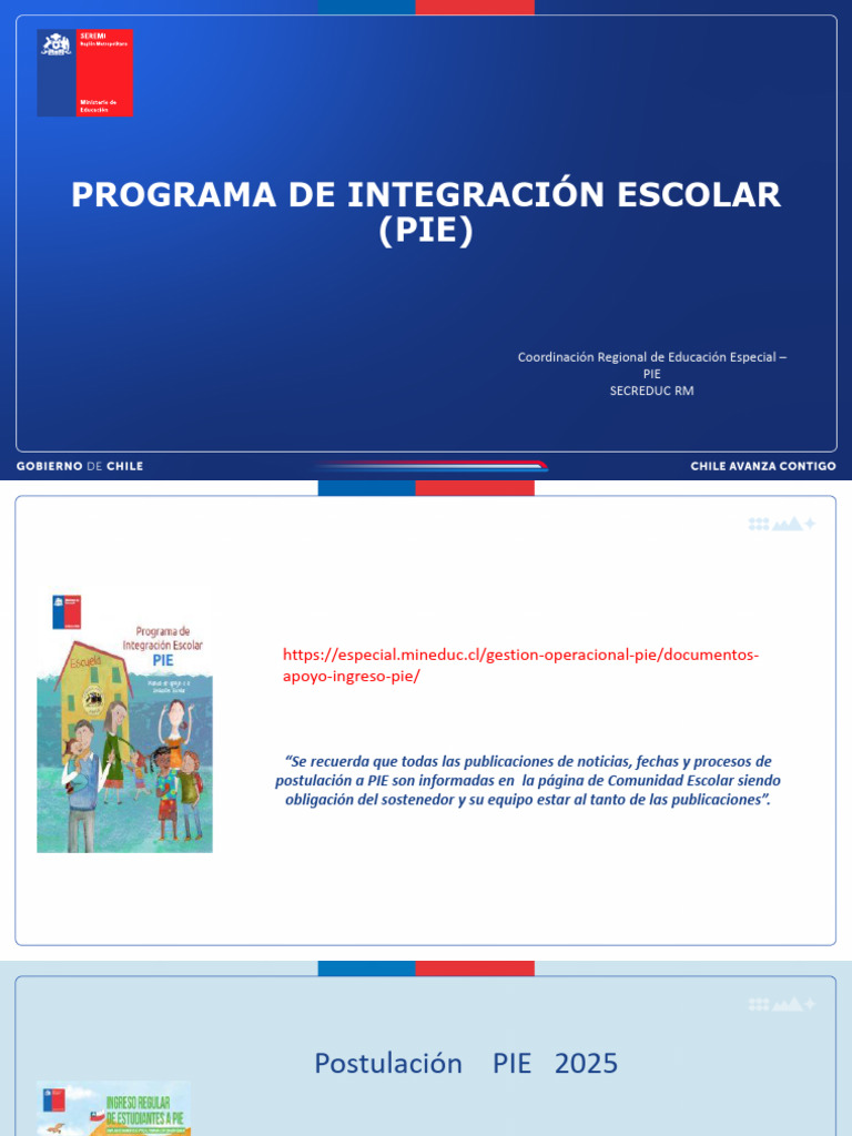 Programa de Integración Escolar 2025 | PDF | Espectro autista ...