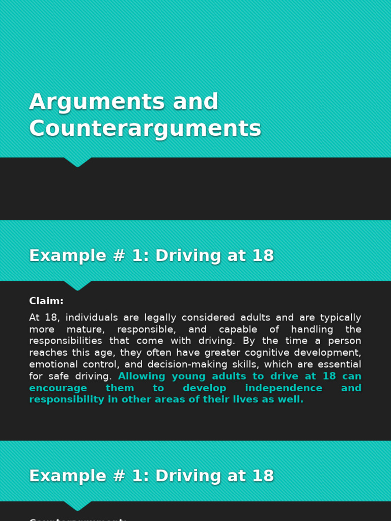 Arguments and Counterarguments | PDF | Educational Technology | Driving